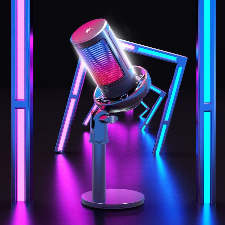 USB Condenser Microphone Light Effect Noise Cancelling – Absolute Level Up